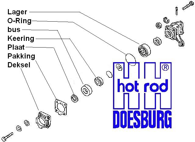 Volkswagen Kever Askeerring set met bus pendelas a-kwaliteit - 311598051