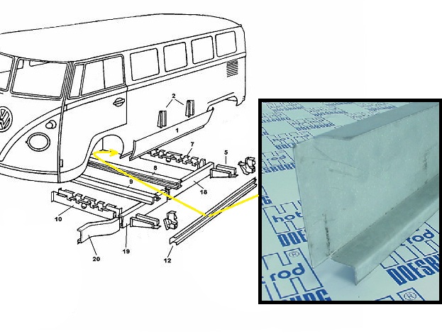 Volkswagen Dorpel Bus binnenzijde - Hot Rod Webshop